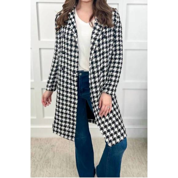 Jess Lea | Jackets & Coats | New Jess Lea Fifth Avenue Houndstooth Coat ...